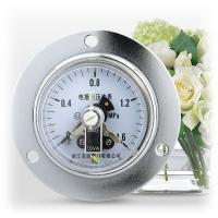 China 60mm Bourdon Tube Back Thread Pressure Gauge with Flange and Electric Contact Switch for sale
