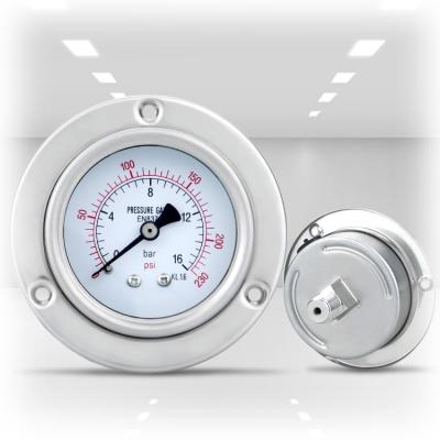 China ZG1/4 Thread Stainless Steel Water Pressure Gauge for Precise Psi and Bar Measurements for sale