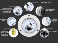 China Universal Screw Connection Electric Contact Manometer 0-10bar for Gas/Water/Oil Range 2.5 for sale
