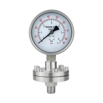 China Corrosion Resistant High Precision Diaphragm Pressure Gauge with 1/2 Thread Connection for sale