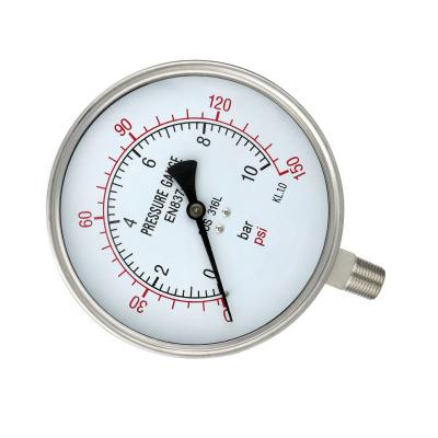 China 150mm High Temperature All Stainless Steel Hydraulic Fuel Pressure Measuring Device for sale