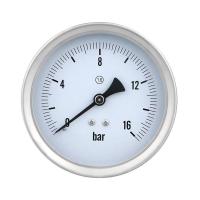 China Customizable Thread ZG1/2 4-inch Pressure Gauge with Back Connection Y100ZBF 304SS for sale