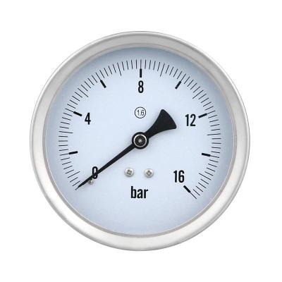 China Customizable Thread ZG1/2 4-inch Pressure Gauge with Back Connection Y100ZBF 304SS for sale