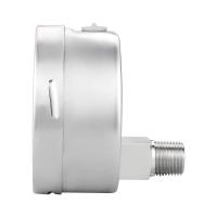 China Customizable Thread ZG1/2 4-inch Pressure Gauge with Back Connection Y100ZBF 304SS for sale