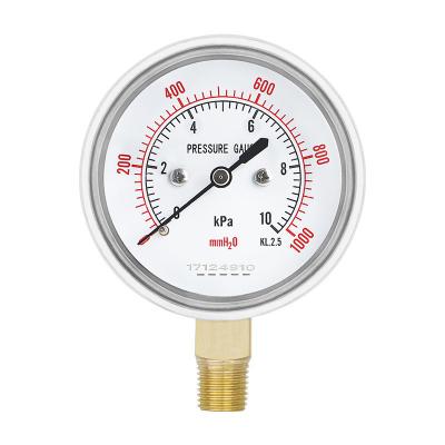 China YE60 2.5-100Kpa 2.5% Precise Hydraulic Fuel Pressure Gauge for Automotive Applications for sale