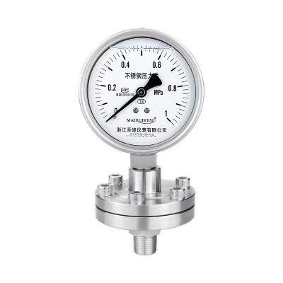 China 100mm M20*1.5 Thread 0.1-10 Mpa Diaphragm Seal Pressure Gauge with Customized Options for sale