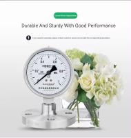 China Flange Type Water Pressure Indicator Diaphragm Manometer Hydraulic Oil Pressure Gauge for sale