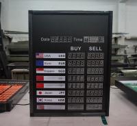 China Professional 7 Segment Foreign Currency Exchange Rate Display Board with Standing Style Installation and 12V IP65 LED Inside for sale