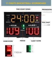 China Indoor Sports Wireless Remote Control Led Score Board with DC12V Infrared Touch Screen and Basketball Electronic Snooker for sale