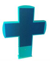 China Double sided Customized outdoor led pharmacy cross sign,cross light display for the shop for sale
