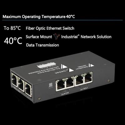 China Maximum Operating Temperature 40°C To 85°C Fiber Optic Ethernet Switch Surface Mount Industrial Network Solution Data Transmission for sale
