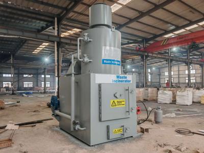 China 50KG-1ton Capacity Industrial Waste Incinerator with 800-1200 Degrees Celsius Range and Carbon Steel Construction for sale