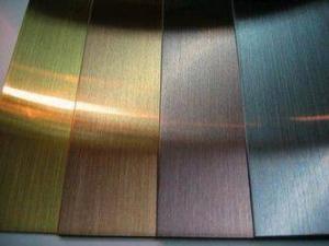 China Copper Hairline Stainless Steel Sheet Mirror 0.5-3mm Thickness 1220x2440mm Cold Rolled 304 Grade for sale