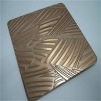 China 304 Etched Golden Mirror Stainless Steel Sheet 0.3-12mm for Wall Decor for sale
