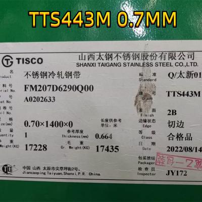 China 443 Stainless Steel Sheet Cold Rolled 0.3-10mm Width 1000-3500mm Brush Finish for sale