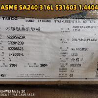 China 316L Stainless Steel Round Plate 3 Inch Thickness 100mm Diameter Low Ferrite 1.4404 for sale