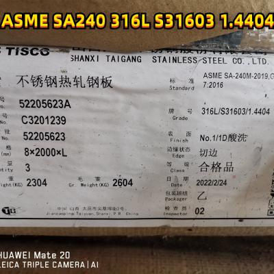 China 316L Stainless Steel Round Plate 3 Inch Thickness 100mm Diameter Low Ferrite 1.4404 for sale