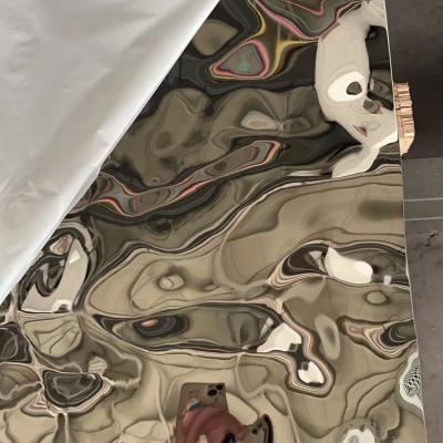 China Water Wave Mirror Stainless Steel Sheet 1220x2440mm 0.8mm Grade 304 316L for sale