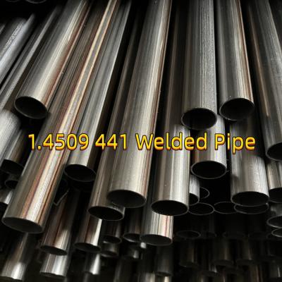 China AISI 441 Stainless Steel Welded Pipe 60mm OD x 2.0mm Wall x 6000mm 1.4509 18% Cr for sale