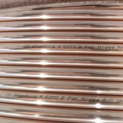 China ASTM B280 99.9% Red Copper Water Pipe C11000 9.5mm 29swg 16mm 24swg Air Heat Exchanger for Condenser for sale