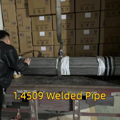 China Stainless Steel Welded Pipe 1.4509 OD 89mm x 1.5mm for Exhaust Systems for sale