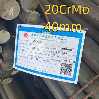 China 20CrMo Alloy Steel Round Bar Hot Rolled 40mm Diameter 6m Length SAE4120 25CrMo4 for sale
