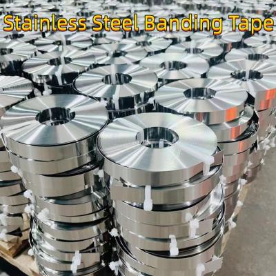 China Stainless Steel Banding Tape 201 Material 20x0.7mm 10x0.7mm Roll Steel Strapping for Packing for sale