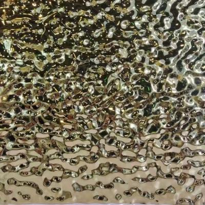 China 304 Stainless Steel Water Ripple Sheet Rose Gold Mirror Finish 0.3-3.0mm for sale
