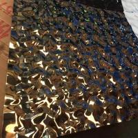 China 0.5mm 1220x2440mm Stainless Steel Water Ripple Sheet 201 Medium Ripple Rose Gold Decorative Plate for sale