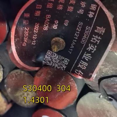 China ASTM A276 S30400 Stainless Steel Round Rod 6mm to 300mm Diameter Cold Drawn for sale