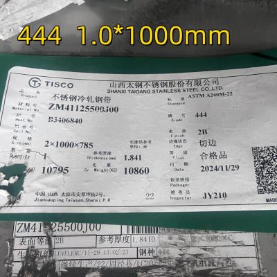 China EN1.4376 SUS 444 2B Cold Rolled Stainless Steel Sheet 1.0mm x 1220mm x 3000mm for sale