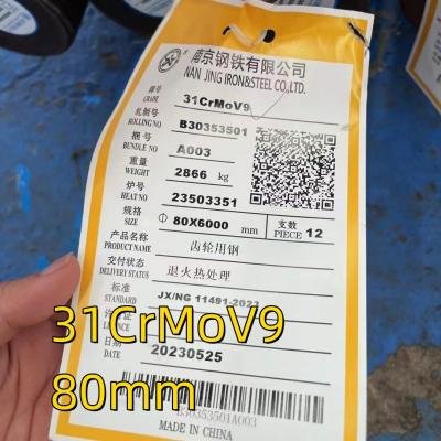 China DIN 17211 31CrMoV9 1.8519 Alloy Steel Nitriding Forged Round Bar 3-480mm for sale