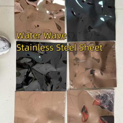 China SUS304 Stainless Steel Water Ripple Sheet Panel Black Mirror Polished 0.5mm-3mm Thickness for sale