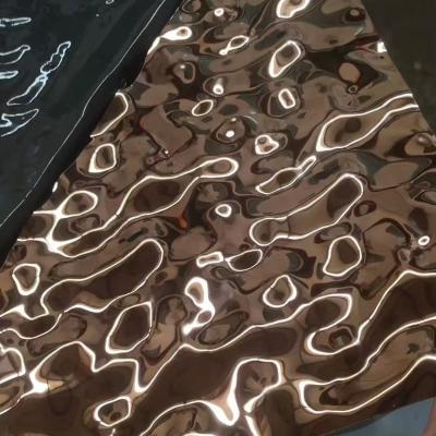 China Custom Big Wave Water Ripple Stainless Steel Sheet 0.3-3.0mm for Wall Ceiling Decoration for sale