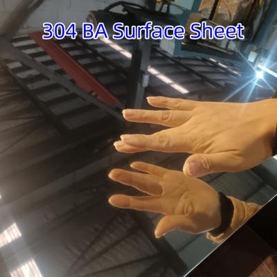 China 304 BA Mirror Stainless Steel Sheet 0.6mm 1220x2440mm DIN1.4301 for sale