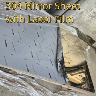 China Cold Rolled Stainless Steel Sheet AISI 304 8K Mirror 0.5-3.0mm 1220x2440 Laser Film for sale