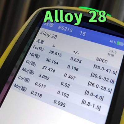 China Alloy 28 UNS N08028 1.4563 Nickel Alloy Seamless Pipe 26-28% Cr 30-34% Ni Stainless Steel Tubing for sale