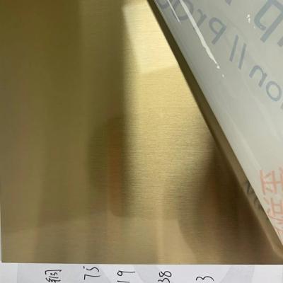 China Gold Mirror Stainless Steel Sheet 304 1219x2438mm 0.5-2.0mm Hairline Finish for sale
