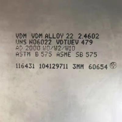 China Nickel Alloy UNS N06022 Hastelloy C22 Plate Forging Ring 20-22.5% Chromium 12.5-14.5% Molybdenum for sale
