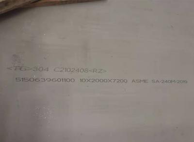 China 304 Stainless Steel Plate 3-100mm Thick 1500-2000mm Width NO.1 Surface for sale