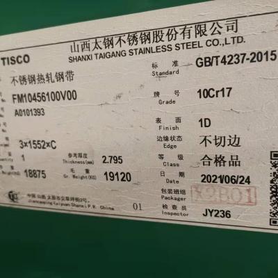 China SUS 430 Hot Rolled Stainless Steel Plate 3.0-50mm Thickness 1.4016 Inox for sale