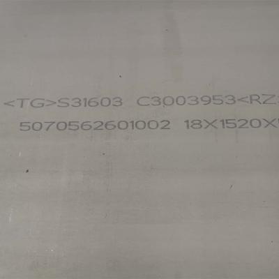 China ASTM A240 316L Stainless Steel Plate NO.1 Finish 2000mm Width with 2-3% Molybdenum for Corrosion Resistance for sale
