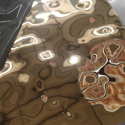China Water Wave Stainless Steel Sheet 0.3-3.0mm Thickness SUS430 Magnetic Silver Polished for Architectural Decoration for sale