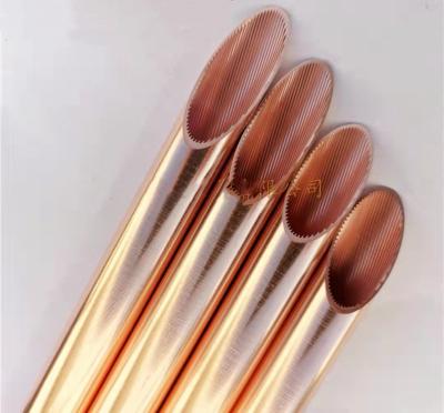 China Inner Grooved LWC Red Copper Tube for AC Refrigeration - 3mm to 328mm OD, 0.5mm to 15mm Wall Thickness for sale