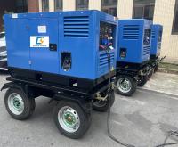China Mobile chassis wheels 450A DC Mig welding machine 500Amps diesel welder generator with wire feeder for sale