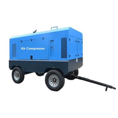China Ingersoll Rand 550cfm 350cfm 12 Bar Diesel Engine Portable Air Compressor For Rock Drill for sale