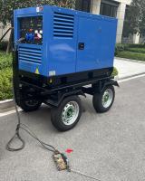 China wheeled liquid cooled genset diesel engine 35kw Power 400A Welding unit on chassis for sale