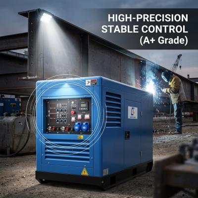 China Silent 500A 400Amp Mig Tig DC Welder Diesel powered Integrated Generator and Welding Machine for sale