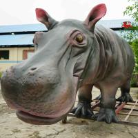 China Animatronic Hippopotamus , 4m Full Size Hippo For Amusement Park for sale