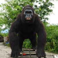 China Outdoor Realistic Animatronic Animals Gorilla Model Natural Color for sale